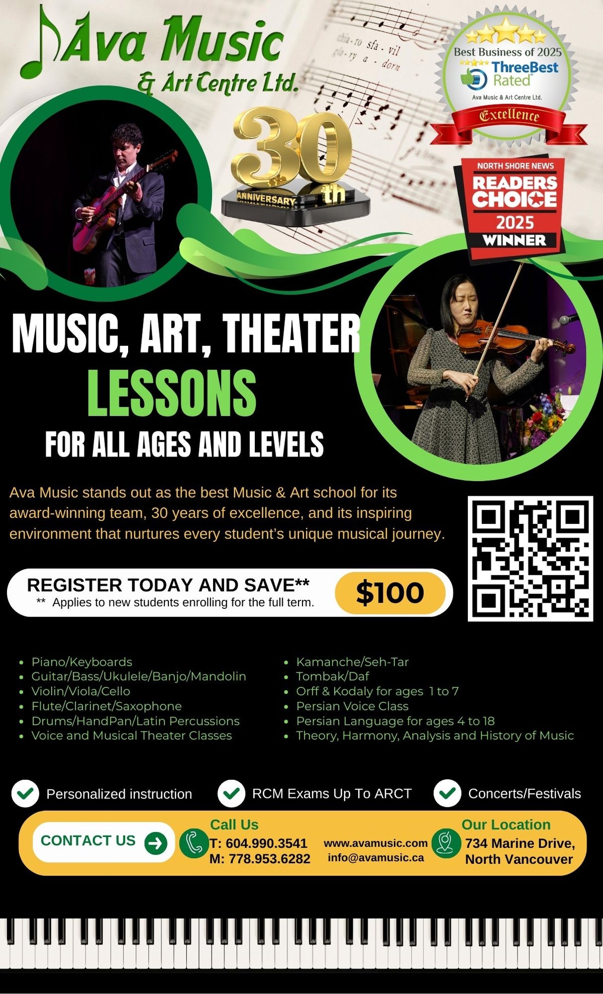 Ava Music and Art Centre Ltd. Awards Winning Music School and Store